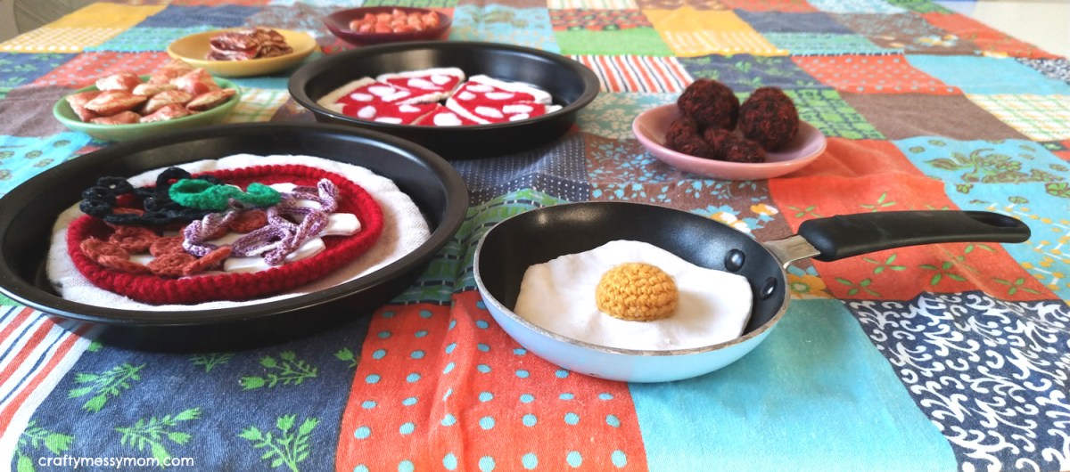 Playing make-believe – play food for toy kitchen – Crafty Messy Mom