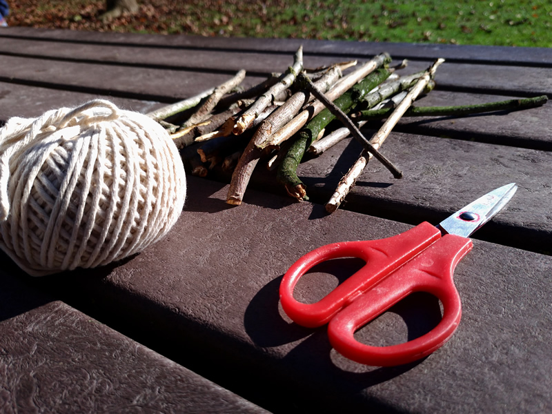 Outdoor craft – build a raft with sticks – Crafty Messy Mom