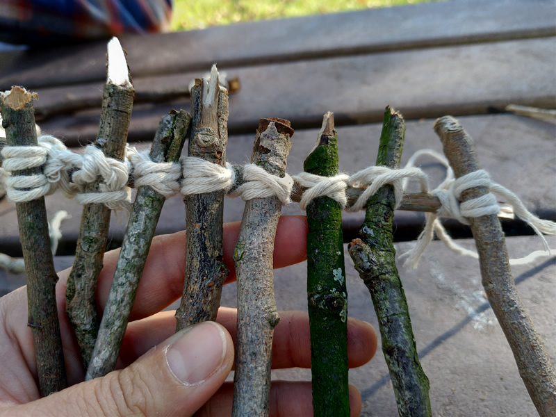 Outdoor craft – build a raft with sticks – Crafty Messy Mom
